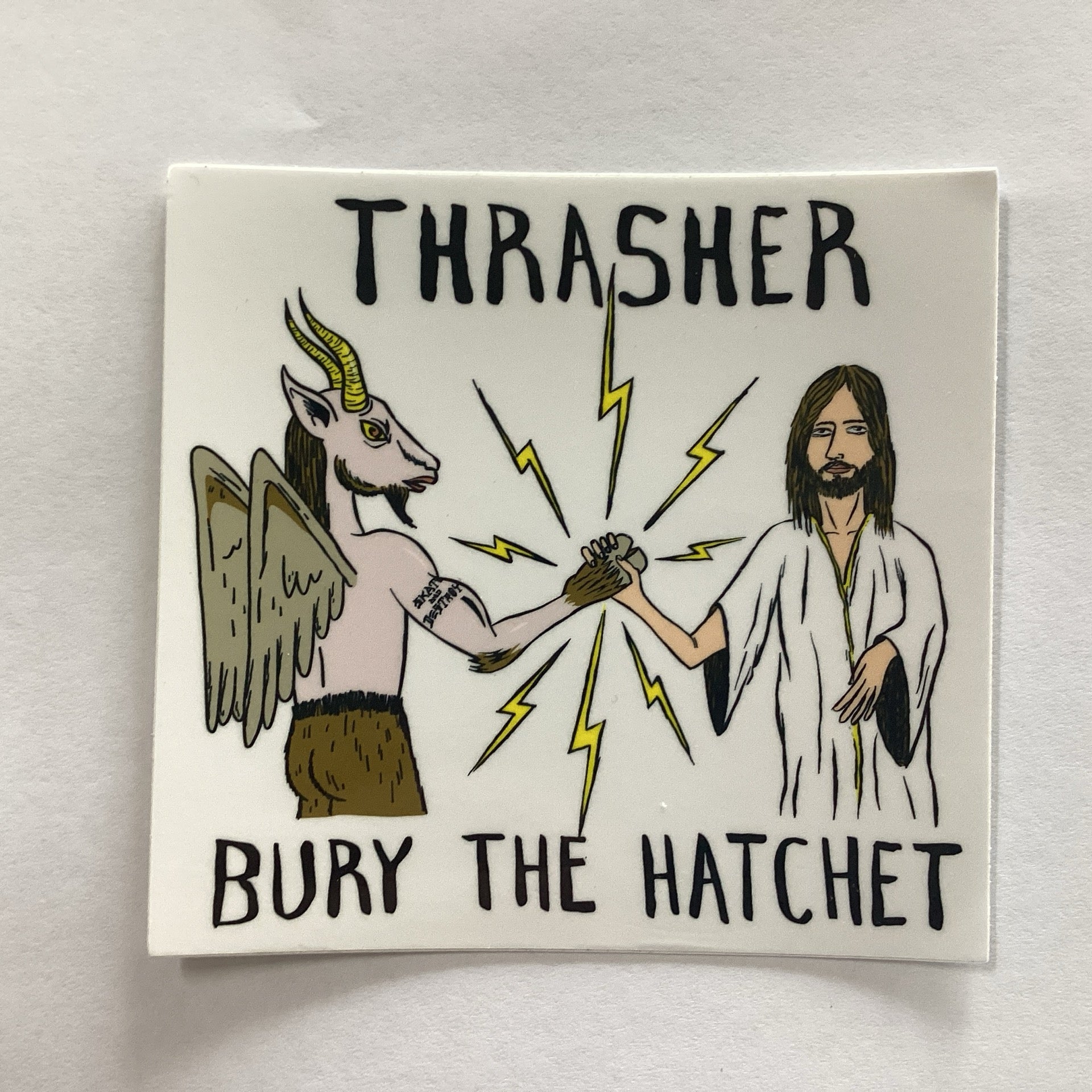 THRASHER X TOY MACHINE Bury The Hatchet Sticker | Sumo Skate Store